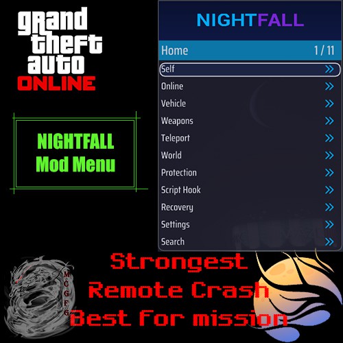 Gta Online Mod Menu | NightFall Mod Menu | Best Remote Crash | Grand ...