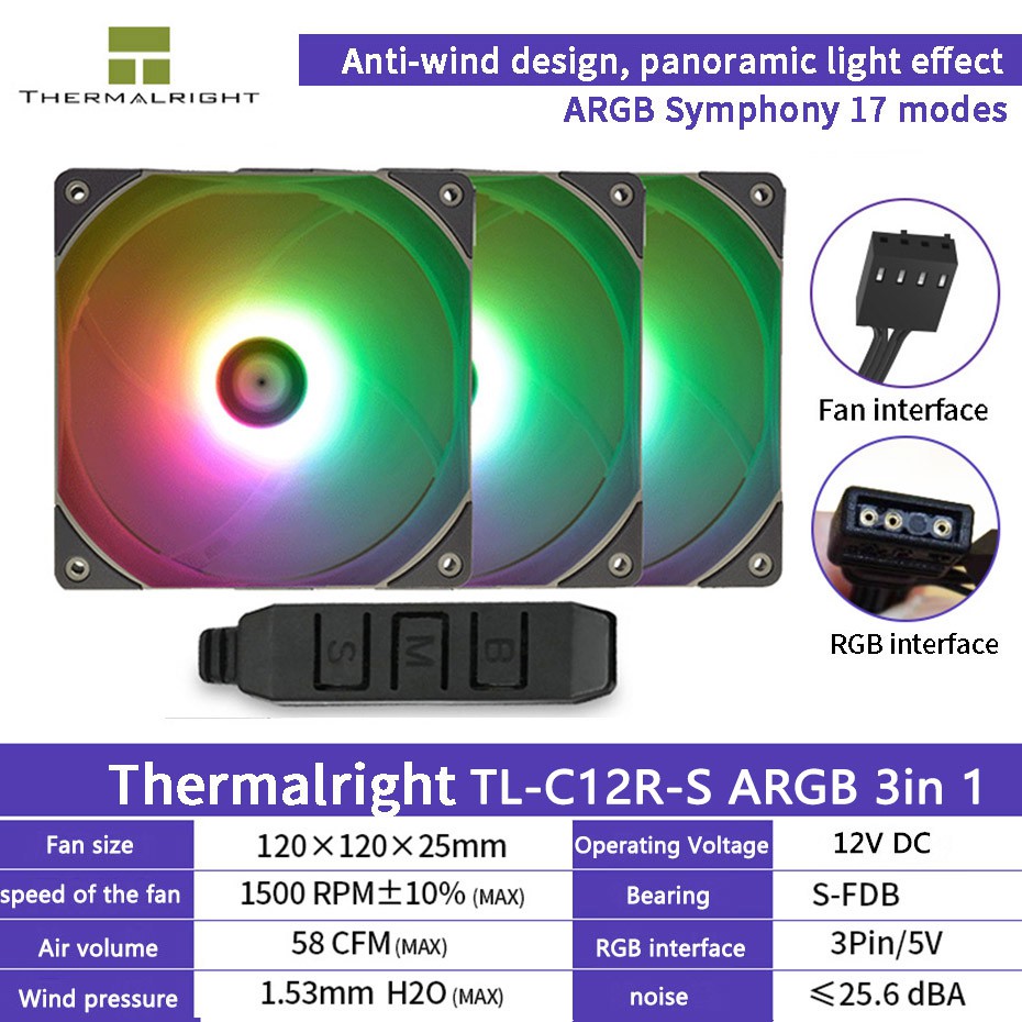 Thermalright 4pin PWM 120mm TL-C12 TL-C12L RGB TL-C12L RGB 3in1 TL-C12S ...