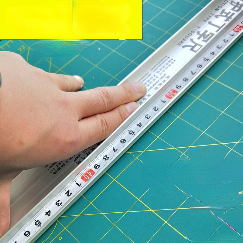 Art Ruler Anti-Slip Aluminum Alloy Ruler Anti-Deviation Cutting Ruler T ...