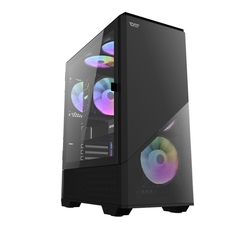 Aigo Dark Flash DLC31 Black - Tempered GLass Mid Tower ATX Gaming Case ...