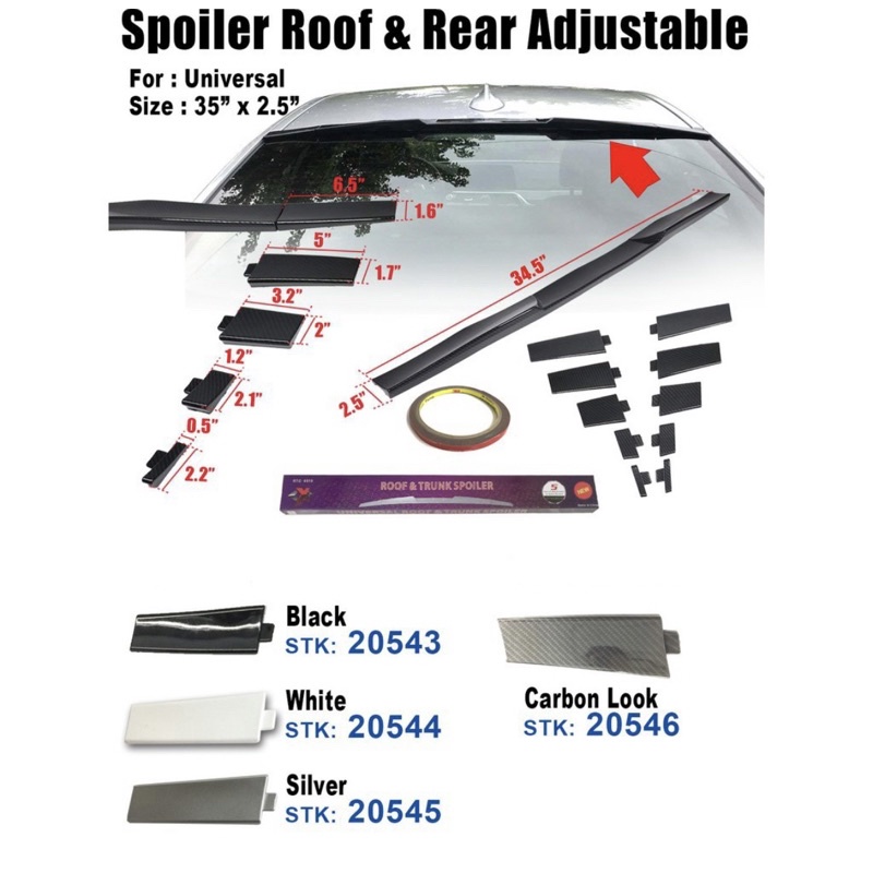 Universal Trunk Roof Spoiler (Adjustable) | Shopee Malaysia