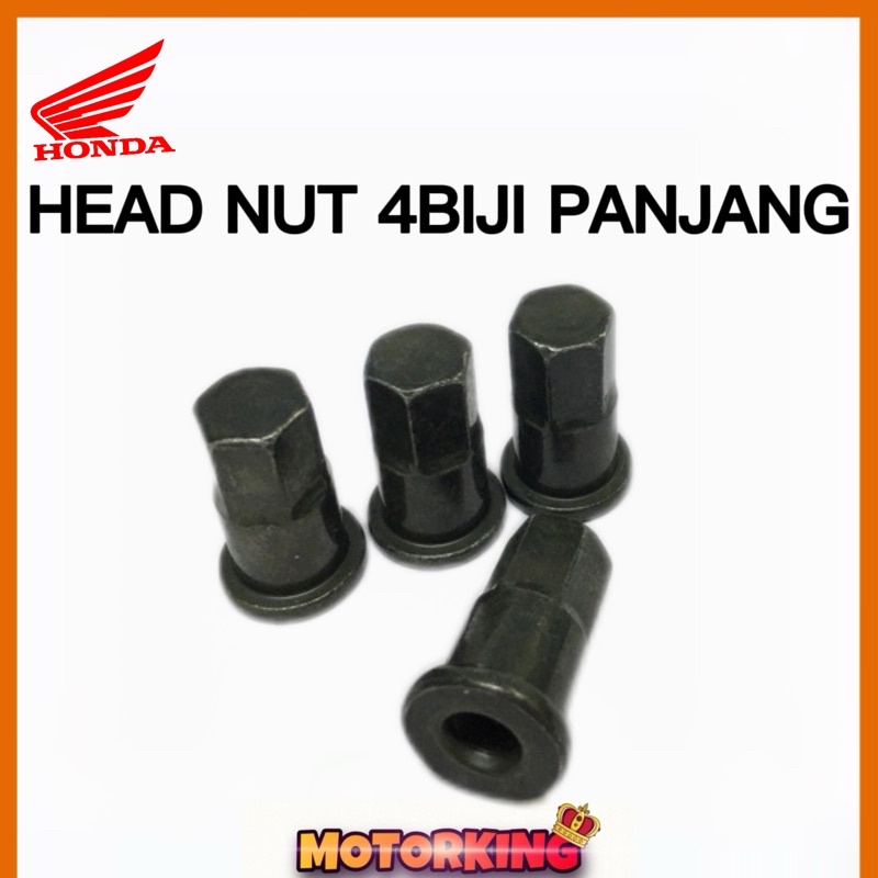 HONDA HEAD NUT PANJANG 4BIJI SKRU NAT SCREW EX5 DREAM W100 NUT PANJANG ...
