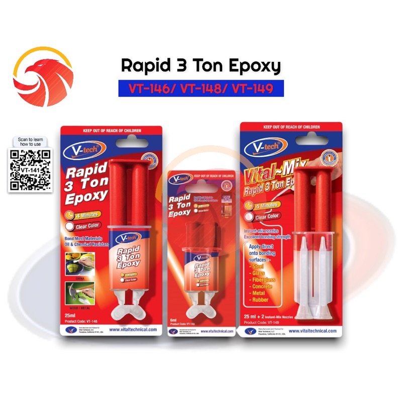 V-Tech VT-146 / VT-148 / VT-149 Vital Mix Rapid 3 Ton 4 Minutes Epoxy ...