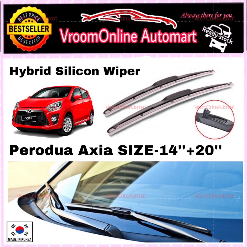 Hybrid Silicon Wiper PERODUA AXIA 14"+20" (1SET) | Shopee Malaysia