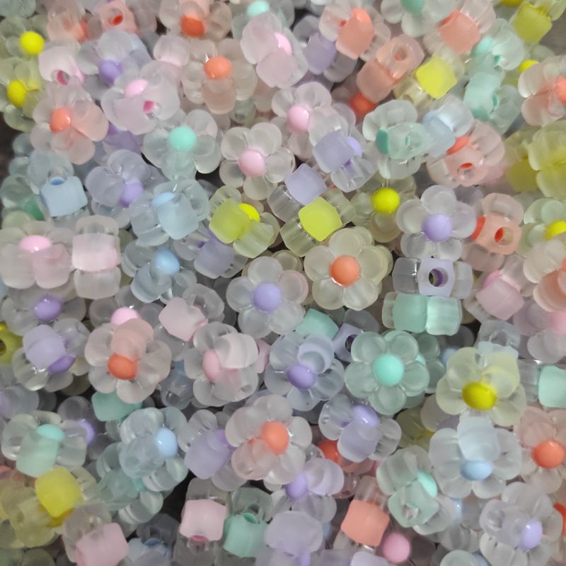 12mm Acrylic Spaced Beads Flower Shape Beads | Shopee Malaysia