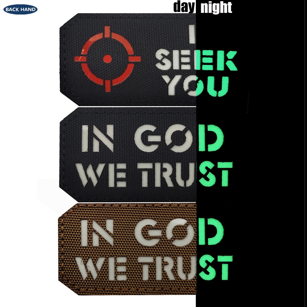 【Customized 】 3D IN GOD WE TRUST Luminous Badge I SEEK YOU Reflective ...