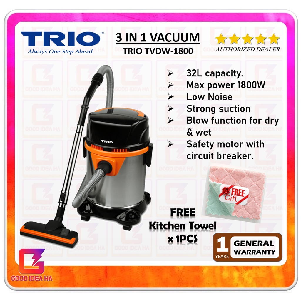 *𝗙𝗥𝗘𝗘 𝗞𝗜𝗧𝗖𝗛𝗘𝗡 𝗧𝗢𝗪𝗘𝗟* 𝗧𝗿𝗶𝗼 𝟯 𝗜𝗡 𝟭 𝗣𝗼𝘄𝗲𝗿𝗳𝘂𝗹 𝗩𝗮𝗰𝘂𝘂𝗺 𝗖𝗹𝗲𝗮𝗻𝗲𝗿 𝗧𝗩𝗗𝗪-𝟭𝟴𝟬𝟬 ...