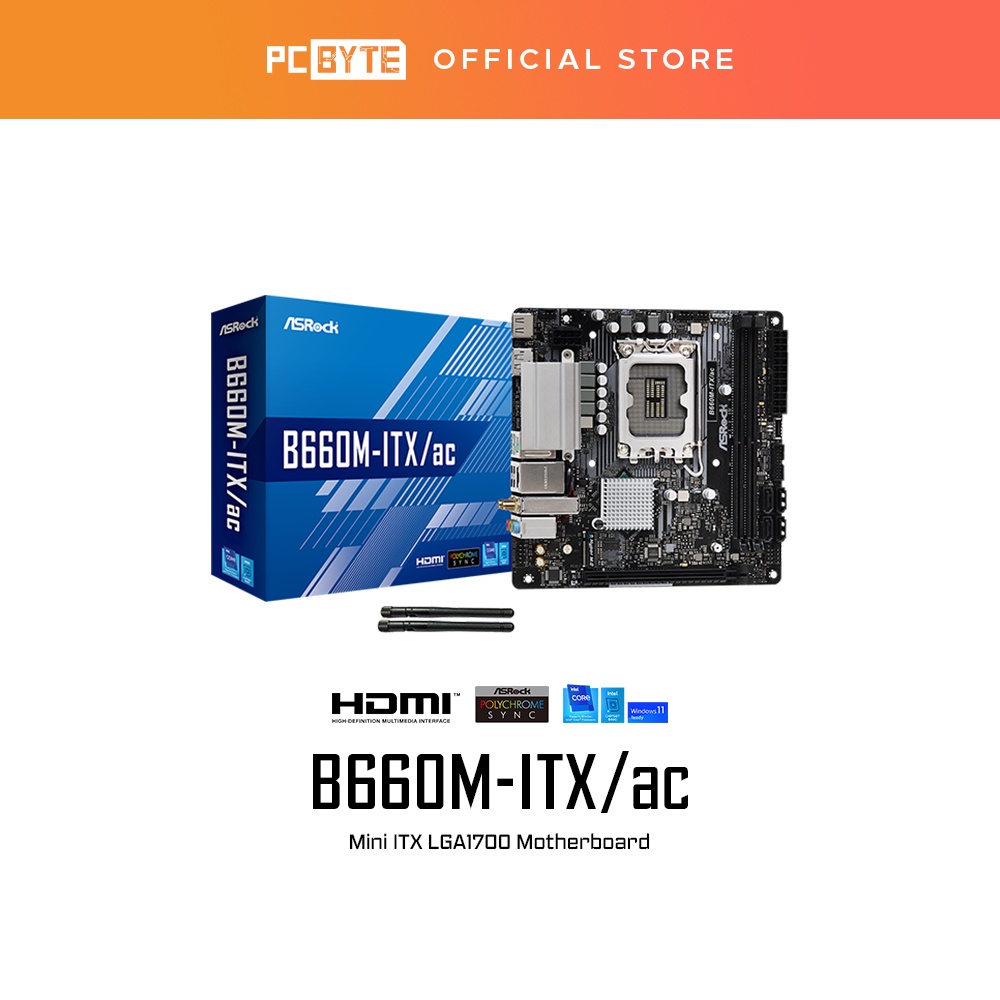 ASRock Intel B660M-ITX/ac Mini ITX LGA1700 Motherboard | Shopee Malaysia