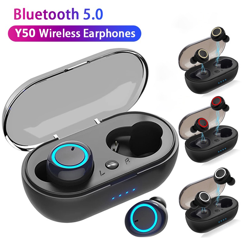 Y50 Bluetooth Earphone Noise Reduction HiFi Stereo Wireless Headphones Waterproof With ...