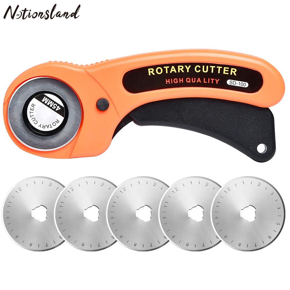 45mm rotary cutter with 5 round blades leather cutting tool fabric DIY ...