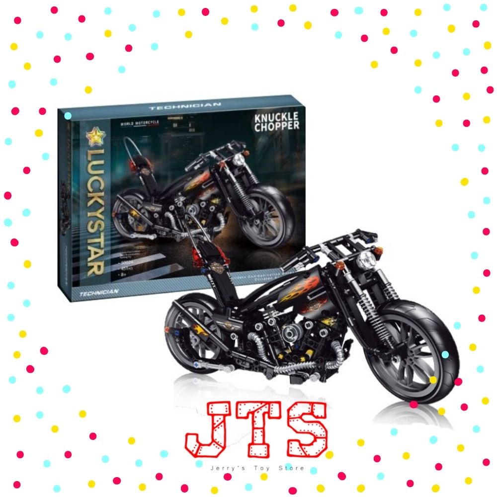 JTS LEIER Knuckle Copper Motorcycle 50024 Lucky Star Motorcycle Building Blocks Brick Toy Motor ...