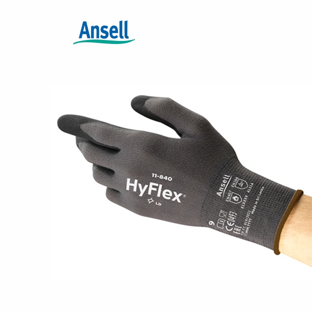 Ansell HyFlex® 11-840 Highly Comfort Foam Nitrile Coating Multipurpose Work Glove, Touchscreen ...