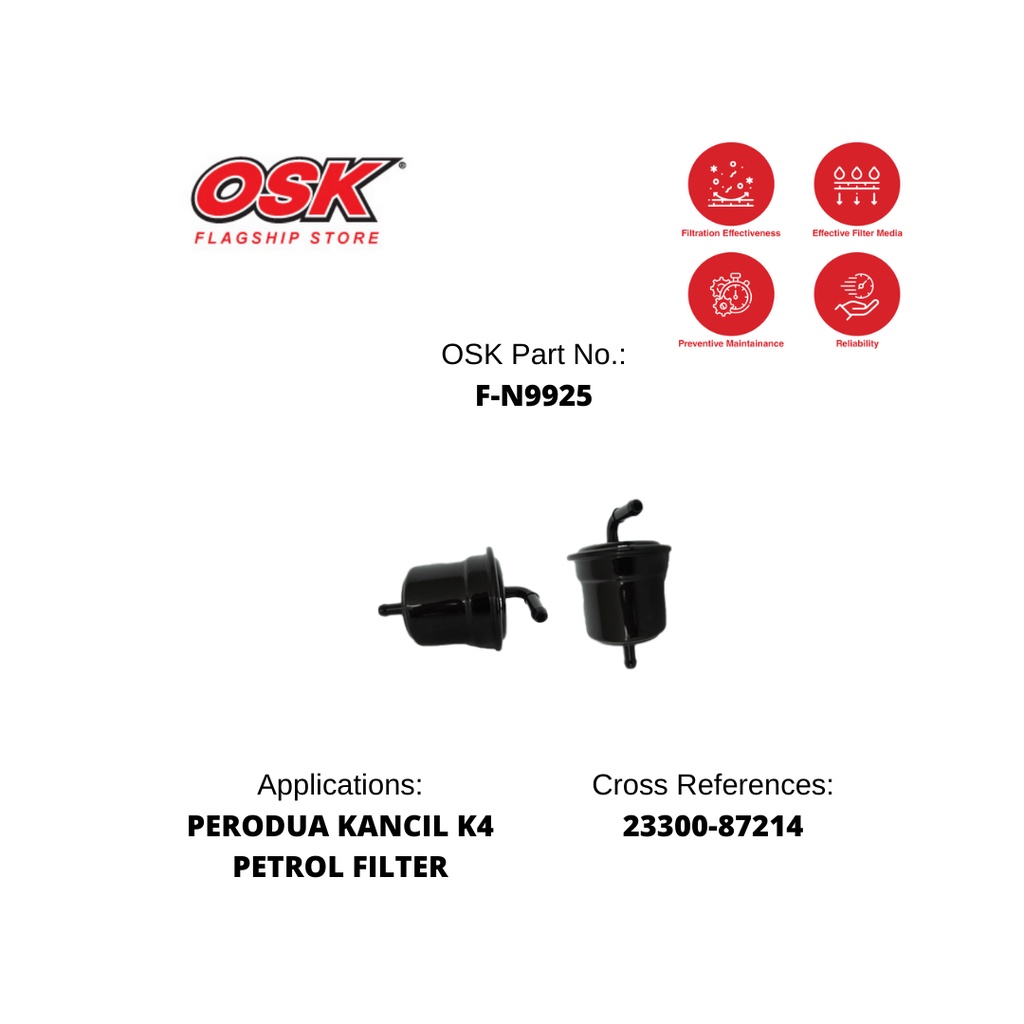 OSK FUEL FILTER for PERODUA KANCIL K4 PETROL FILTER 23300-87214 ...