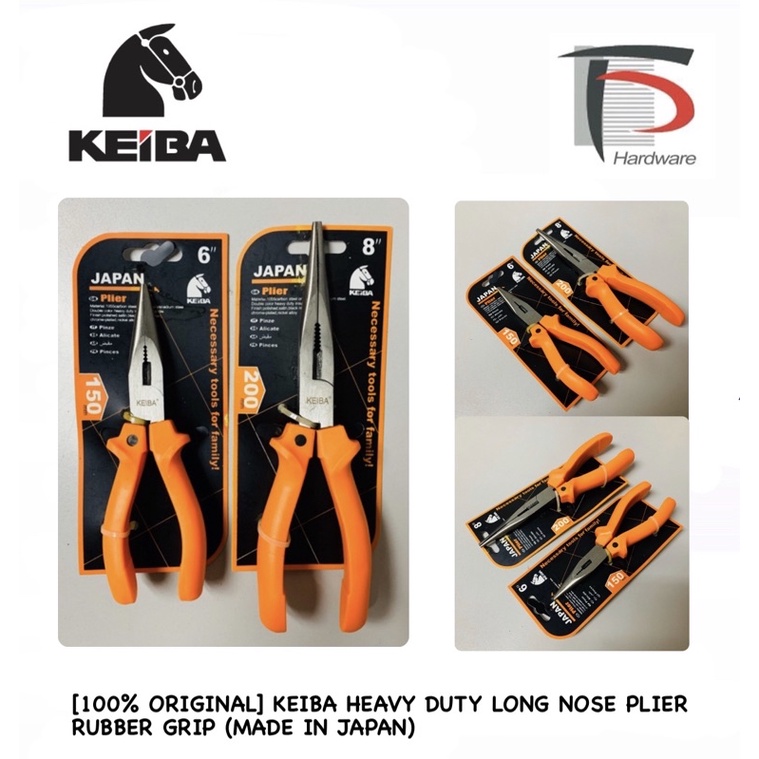 [100% ORIGINAL] KEIBA HEAVY DUTY LONG NOSE PLIER RUBBER GRIP (MADE IN ...