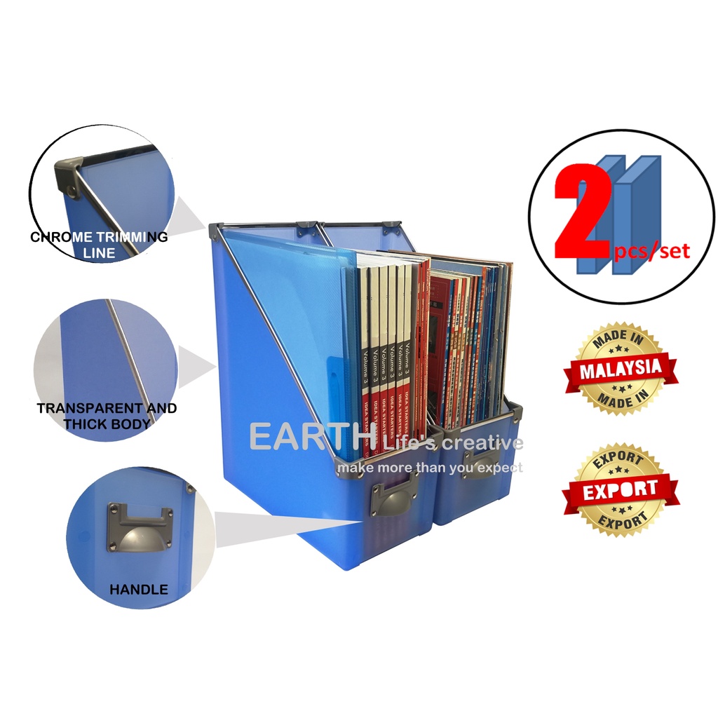 Earth 2Pcs Set A4 File Plastic Holder Stand/Full Plastic File Stand ...