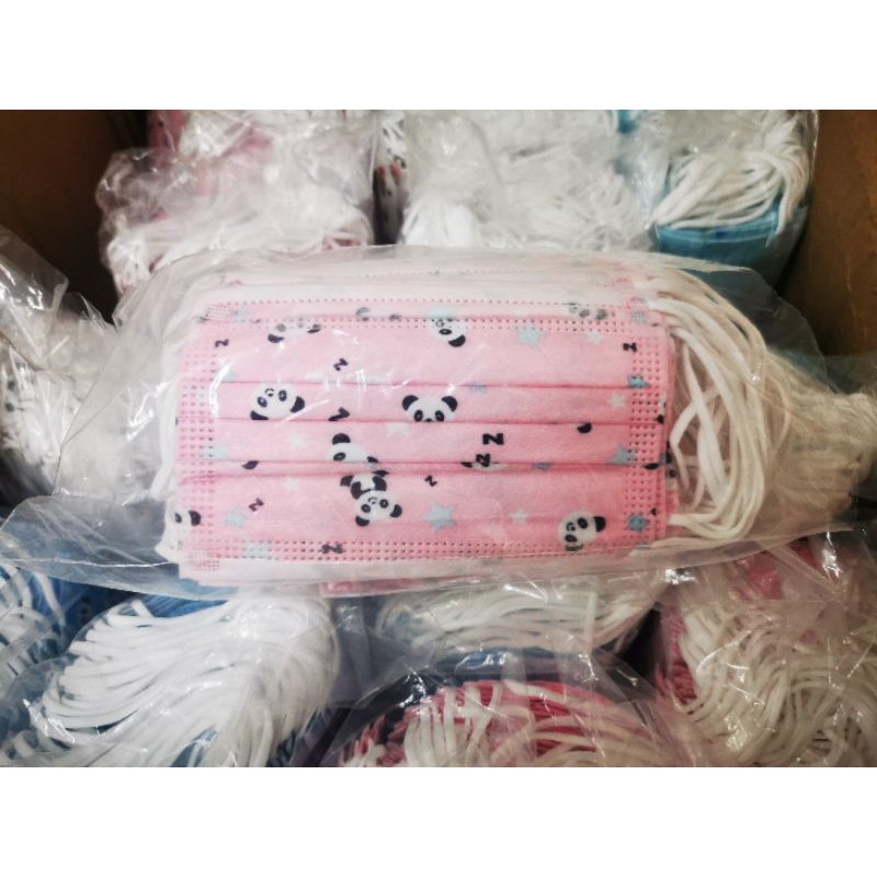 [READY STOCK] 10pcs 3 ply Panda Cartoon Kids Disposable Face Mask ...