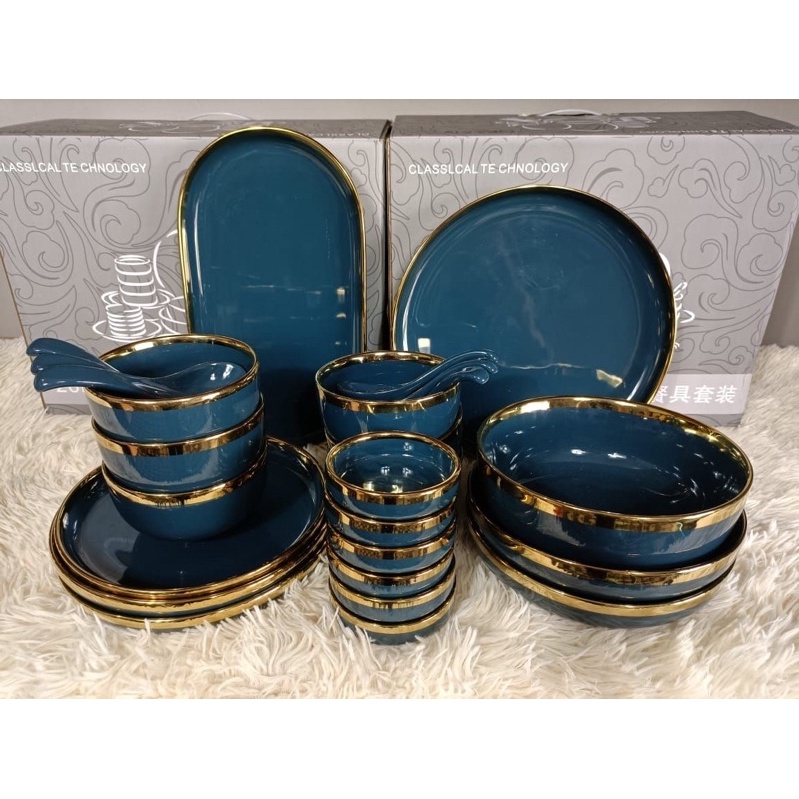 Ceramic set plain Set pinggan seramik 15 pcs 26 pcs Readystock | Shopee ...
