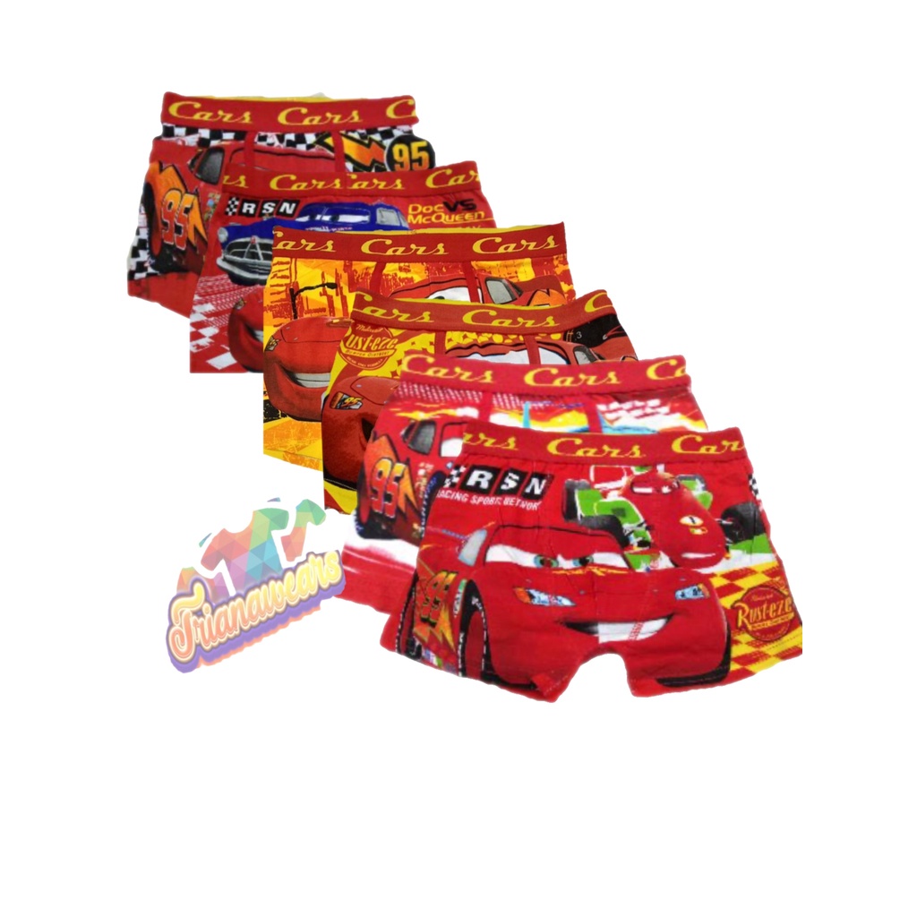 Cars Lightning McQueen Boxer Brief for Kids cute character Cotton ...