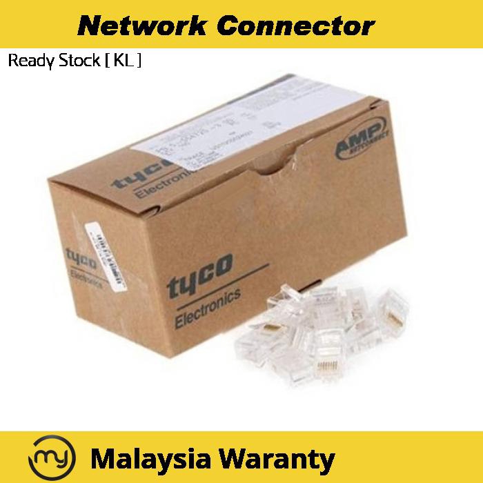 AMP Tyco RJ45 Modular Plug Network Connector Cat5 Cat5e (100Pieces ...