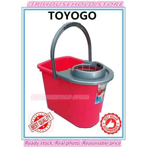 TOYOGO 30L / 46L Mopping Pail w wheels Water Pail Mopping Bucket House ...