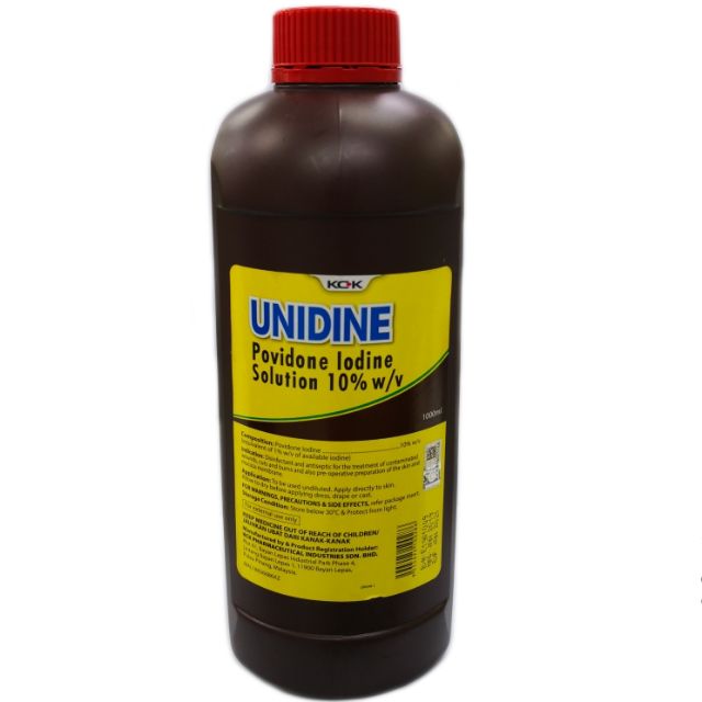 UNIDINE Povidone Iodine Solution 10% w/v (1L) Exp: 12/2025 | Shopee ...