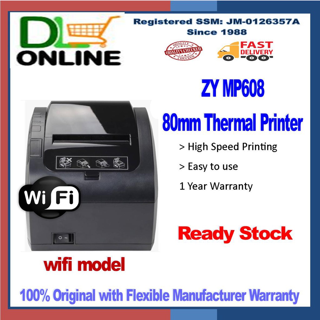 ZY MP608 80MM (WIFI) THERMAL RECEIPT PRINTER - MESIN RESIT (1 Year ...