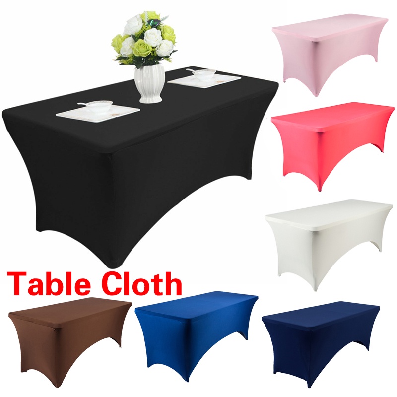 Outdoor wedding event rectangular elastic tablecloth bar cocktail table ...