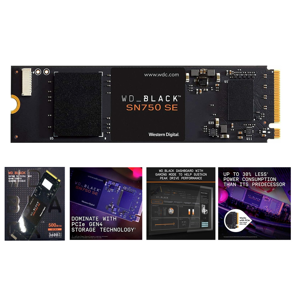 Gaming SSD WD BLACK SN750 SE 500GB M.2 2280 NVMe PCIe Gen4 Internal SSD ...