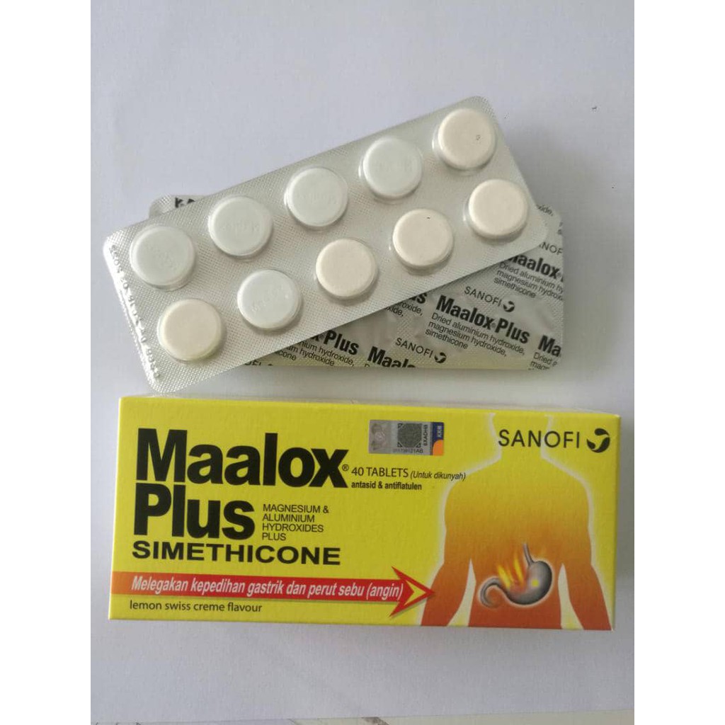 MAALOX PLUS SIMETHICONE 40 TABLETS (CHEWABLE) (FOR RELIEF OF GASTRIC ...