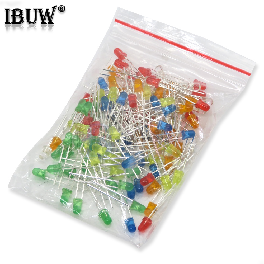 120PCS 3mm LED Light Assorted Kit DIY LEDs Set White Yellow Red Green Blue Orange each 20PCS ...