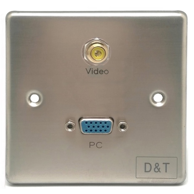 D&T VGA Female + Video Composite RCA Female Socket Wall Mount ...