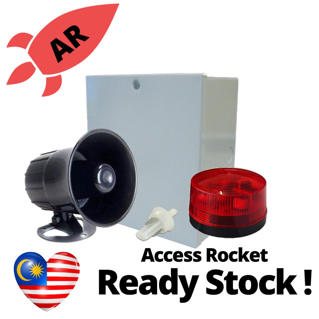 Siren Set come with Metal Siren Box Siren Horn (30W) 12V Strobe Light ...