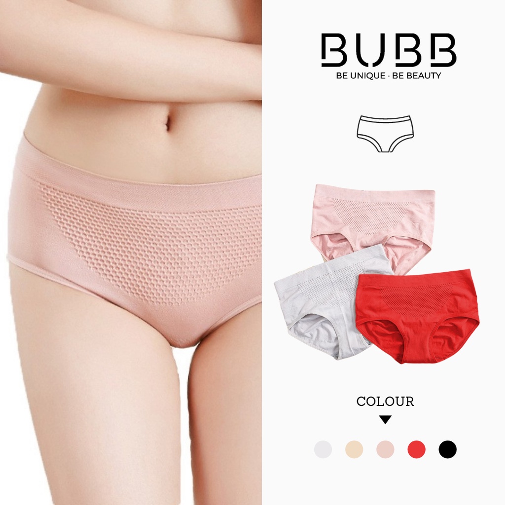 Honeycomb Mid-rise Panties warm belly seamless underwear ladies seluar dalam wanita 日系内裤(BUBB ...