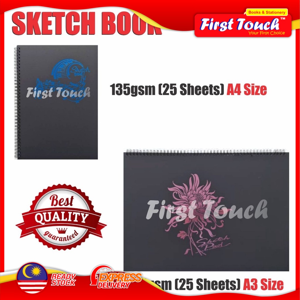 Sketch Drawing Book / Sketch Drawing Pad A3 / A4 135gsm (25sheets ...