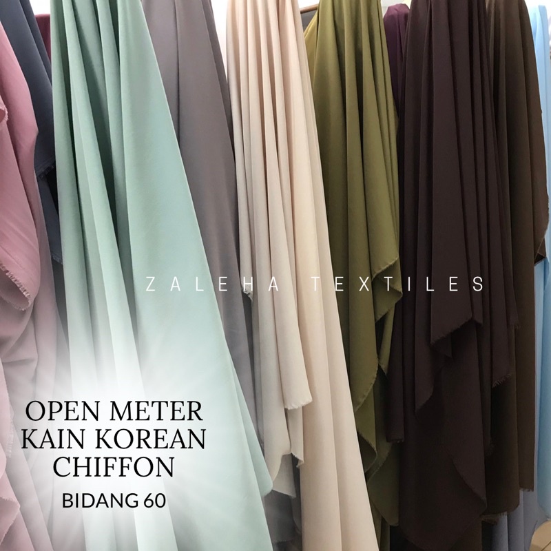 KOREAN CHIFFON BIDANG 60 OPEN METER kain.kain korean chiffon meter ...