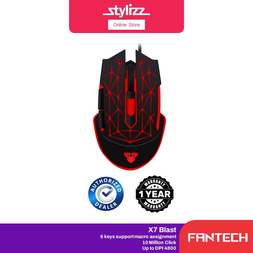 FANTECH X7 BLAST MACRO PROGRAMABLE RGB GAMING MOUSE | Shopee Malaysia