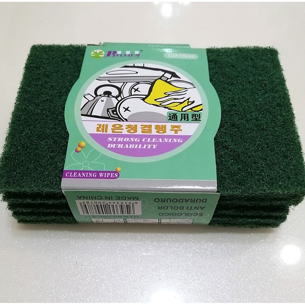 High Quality Green Sponge / Span Cuci Pinggan 5 pcs set | Shopee Malaysia