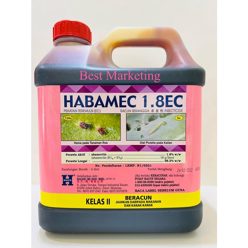4LIT HABAMEC 1.8EC HALEX/ Abinsec/ Kenmec/ Abamectin | Shopee Malaysia