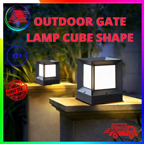 [New Design] Outdoor Gate Lamp Cube Shape waterproof oudoor gate lamp ...