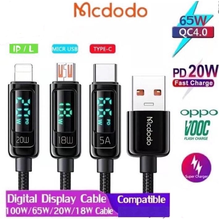 MCDODO DIGITAL DISPLAY CABLE TYPE C/MICRO USB/IP IPHONE 11 12 13 PRO ...
