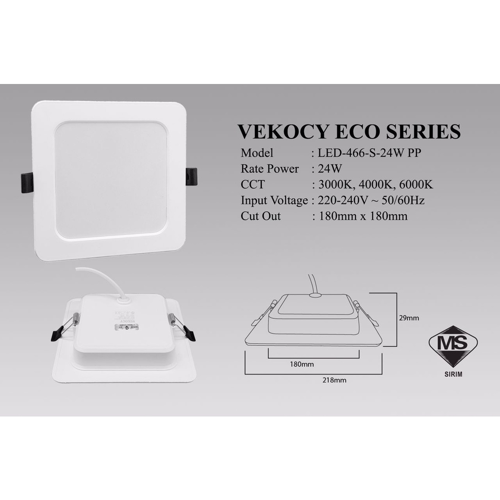 [SIRIM] iWACHI LED Downlight Square 12W 18W 24W 4" 6'' Recessed Downlight Panel Celling [2 ...