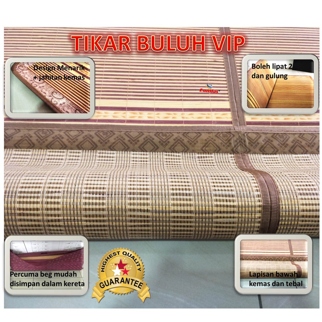 Tikar Buluh VIP1 XL bamboo mat ( 180cm x 180 cm) MURAH BERKUALITI MUDAH ...