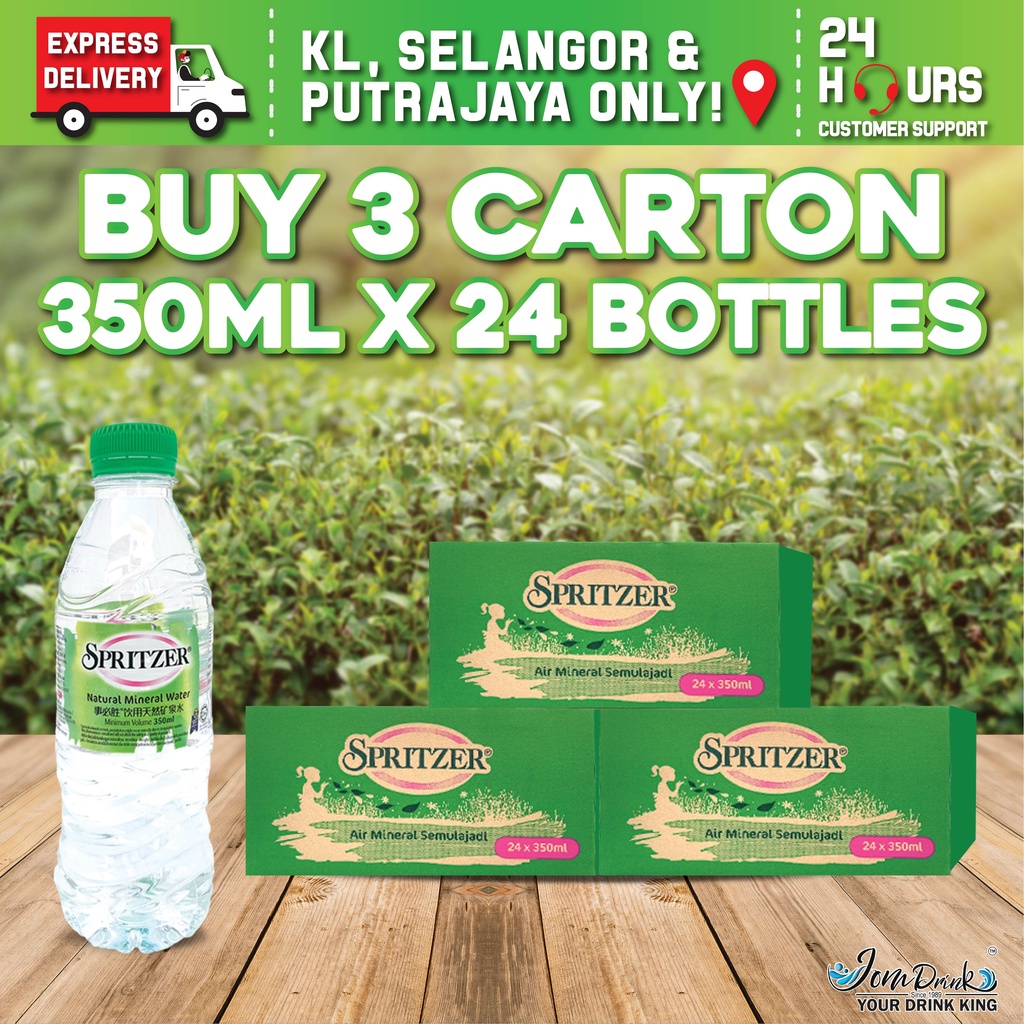 BUNDLE OF 3 CARTONS : SPRITZER MINERAL WATER 350ML x 24 BOTTLES | Shopee Malaysia