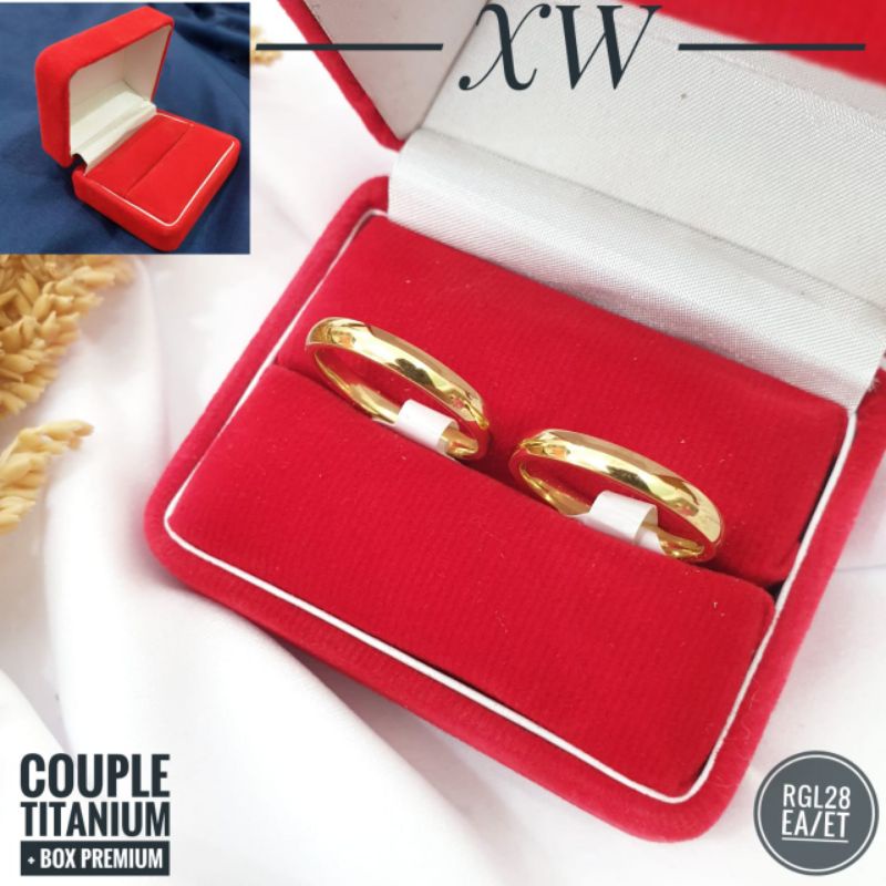 Titanium Couple Ring Package (Including BOX) | Shopee Malaysia