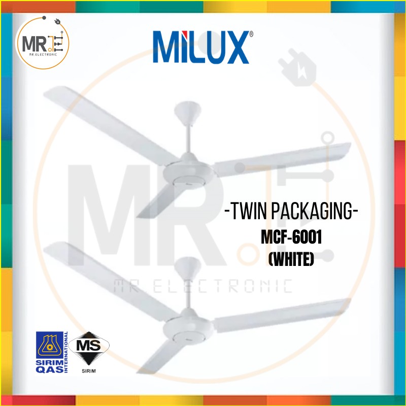 Milux MCF-6001 / MCF-6001M 5-Speed 3-Blade 60" Regulator Ceiling Fan ...