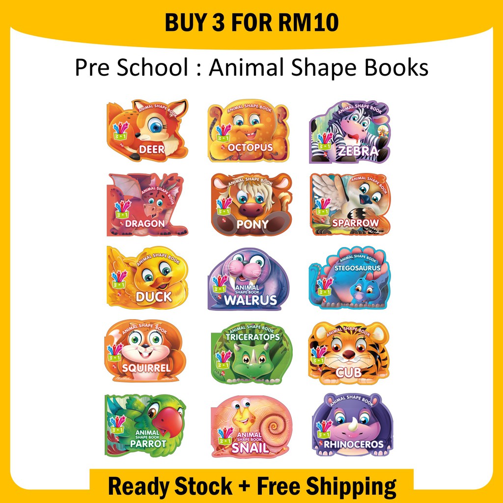 [Ready Stock] Buku Kanak-Kanak : Animal Shape Book | Shopee Malaysia