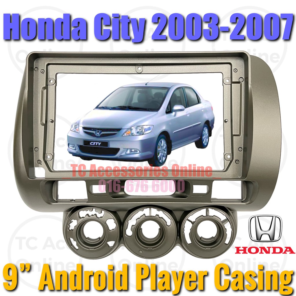 9" Android Player Casing Honda CITY 2003-2007 Android Casing DARK GREY ...
