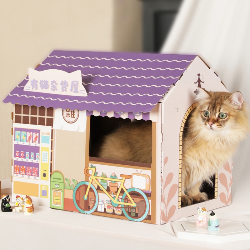 Dozzby Cat House Cat Cage with Scratcher Board Mainan Kucing Rumah ...