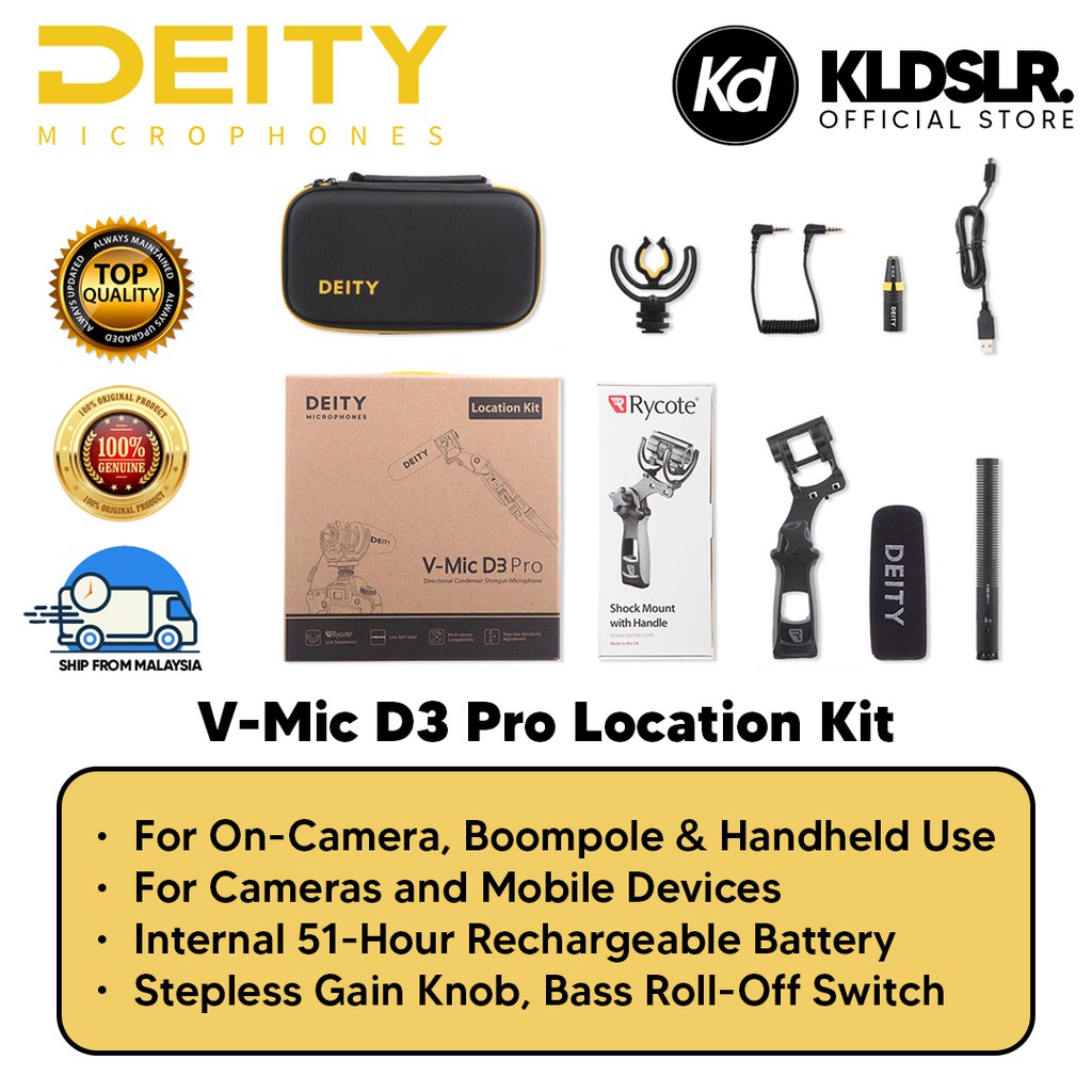 Deity Microphones V-Mic D3 Pro Camera-Mount Shotgun Microphone with ...