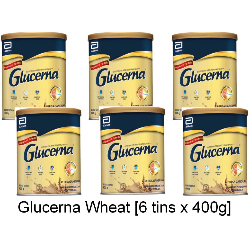 Abbott Glucerna Wheat 2.4kg [6 tins x 400g] [Exp: 05/2025] | Shopee ...